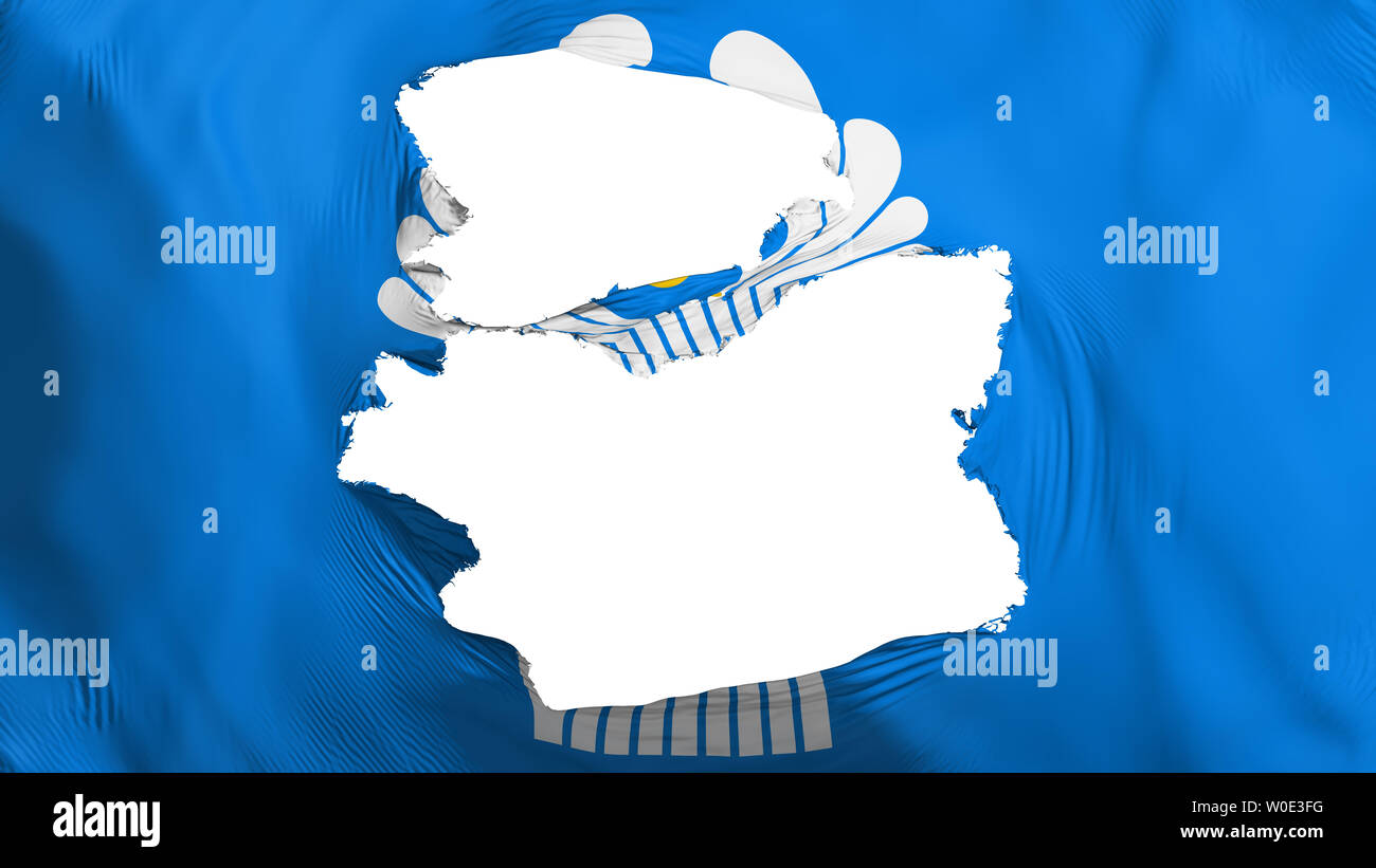 Tattered Commonwealth of Independent States flag, white background, 3d ...