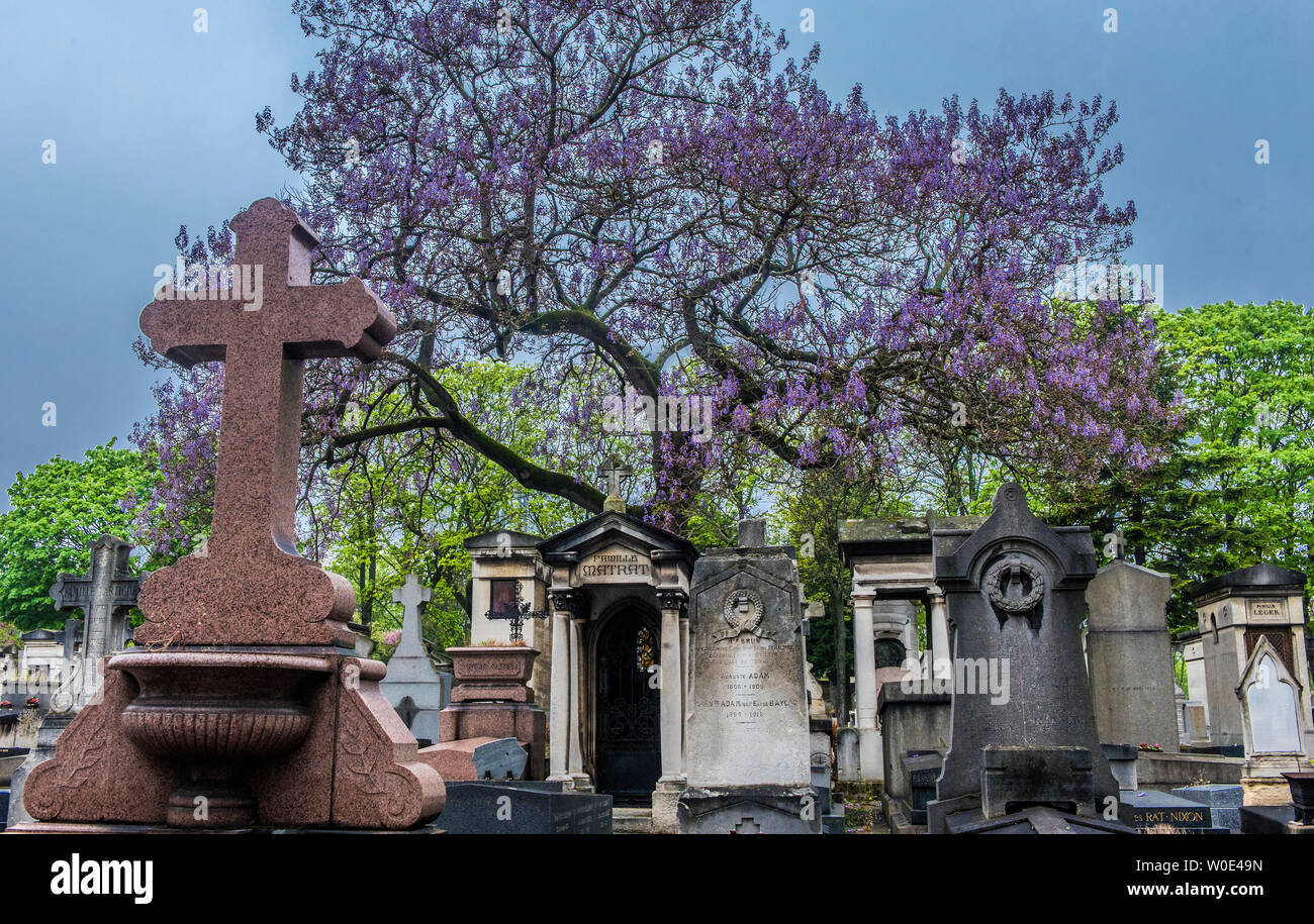 France, 14th arrondissement of Paris, Montparnasse Cemetery Stock Photo ...