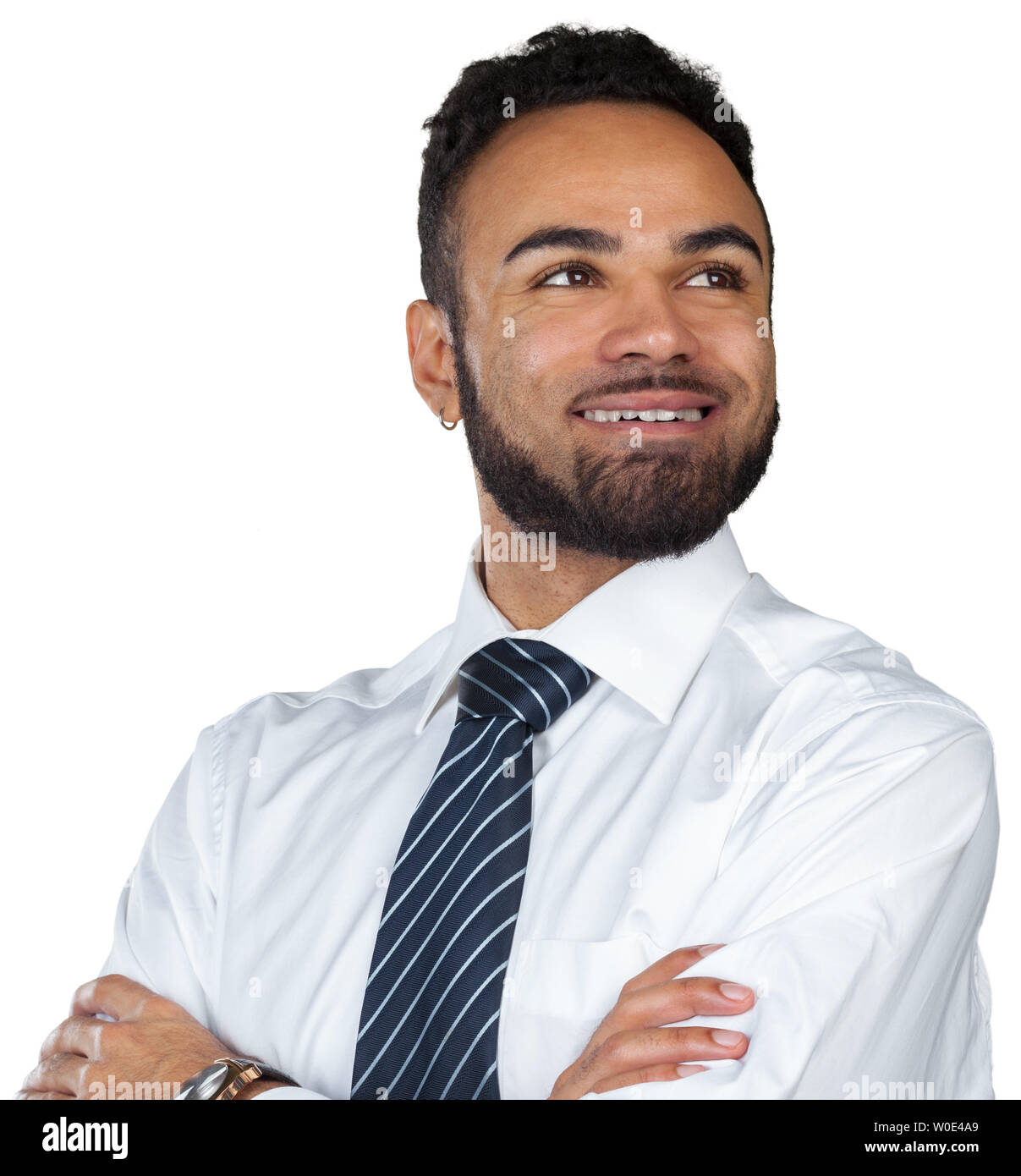 Portrait of young happy smiling business man, isolated over white ...