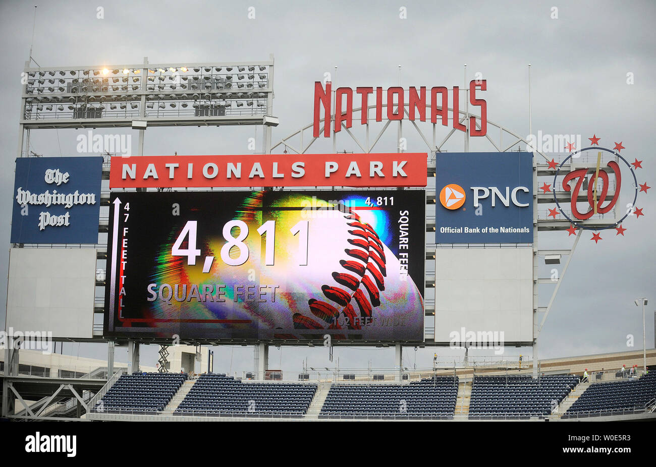 The Washington Nationals unveil their new scoreboard at the newly ...