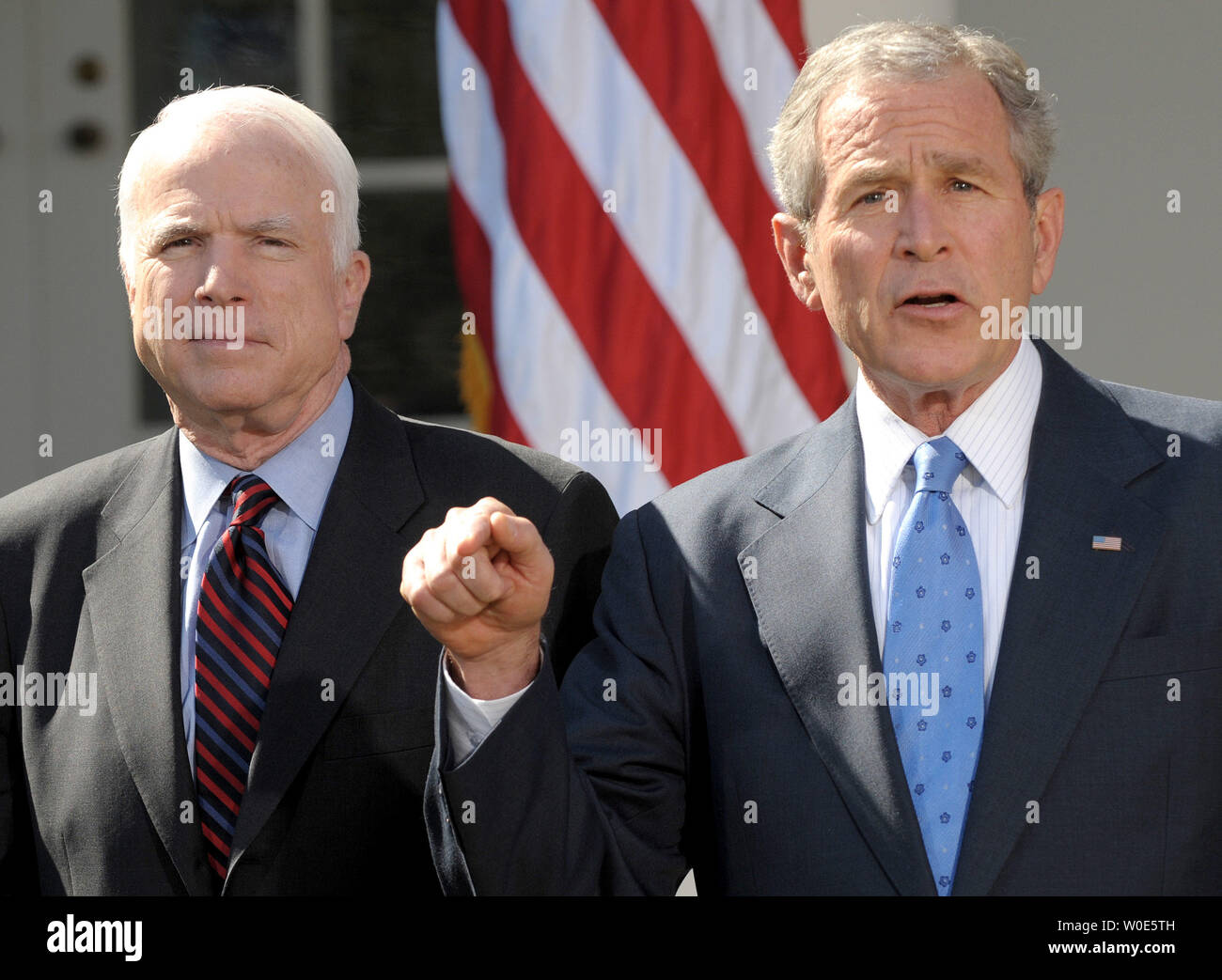U.S. President George W. Bush and Republican presumptive presidential nominee Sen. John McCain ...