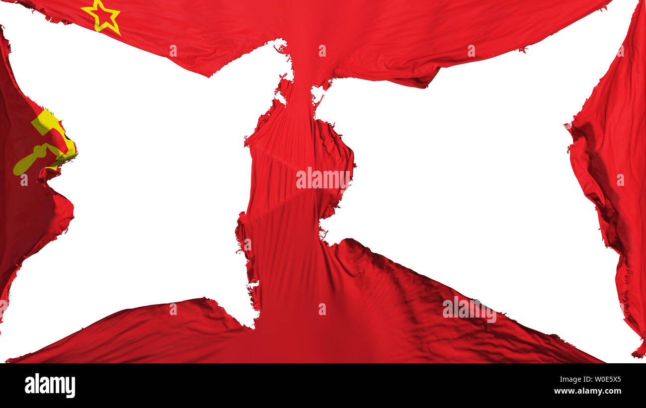Destroyed Ussr flag, white background, 3d rendering Stock Photo - Alamy