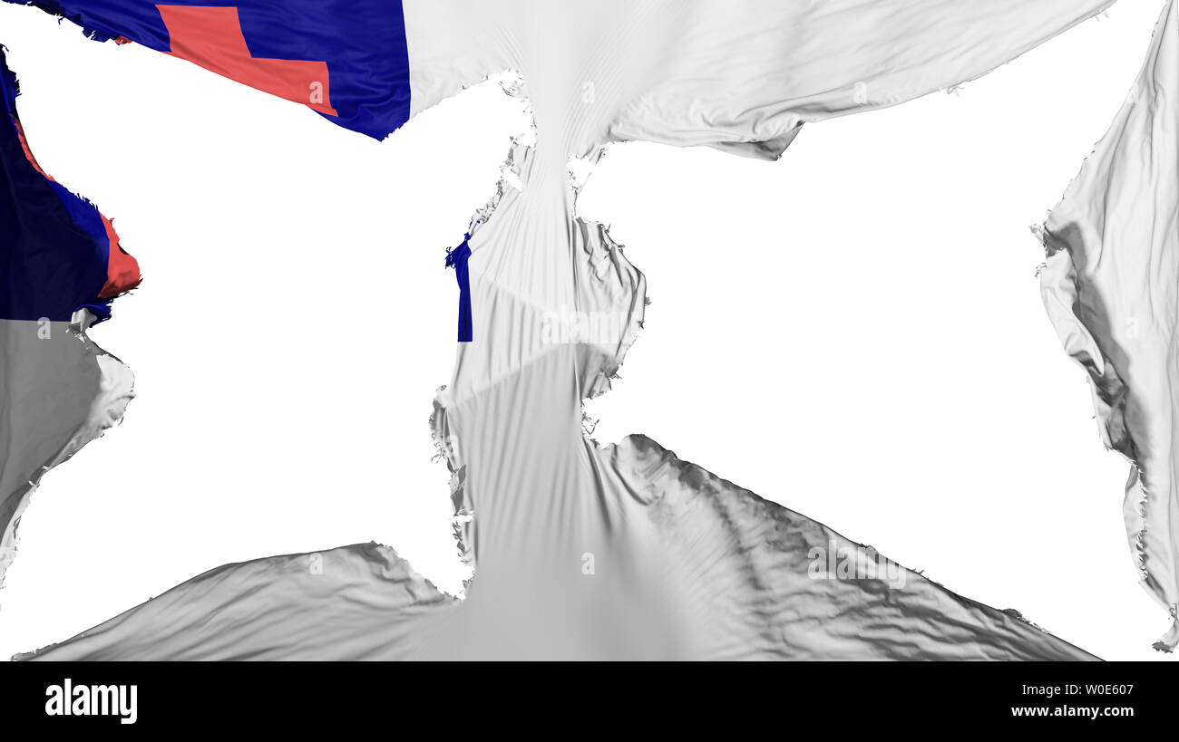 Destroyed Christian flag, white background, 3d rendering Stock Photo ...