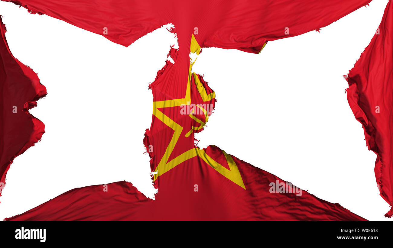 Destroyed Soviet Union flag, white background, 3d rendering Stock Photo ...
