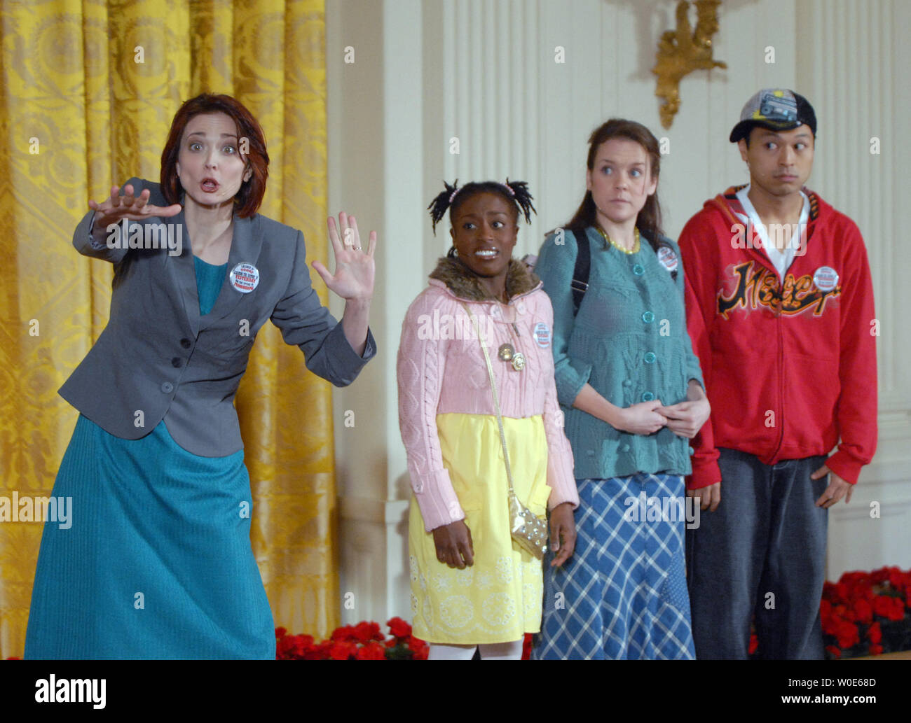 Actors perform part of the play "Chasing George Washington: A White ...