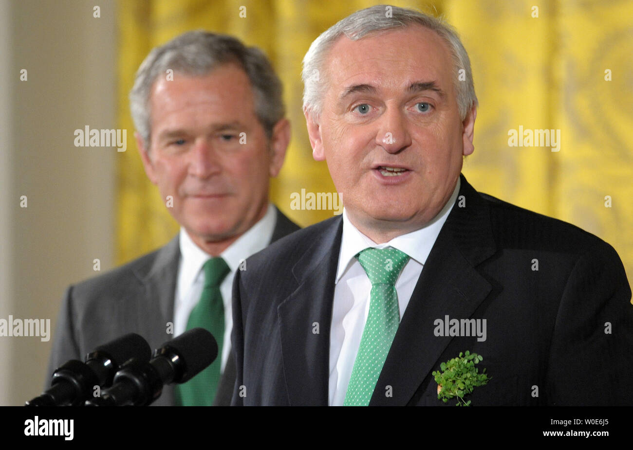 Irish Prime Minister Bertie Ahern makes remarks as U.S. President ...