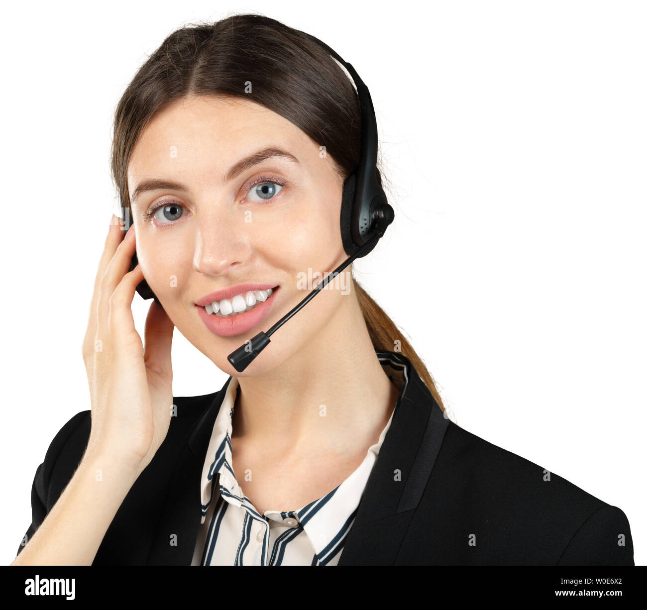 Woman customer service worker Stock Photo - Alamy