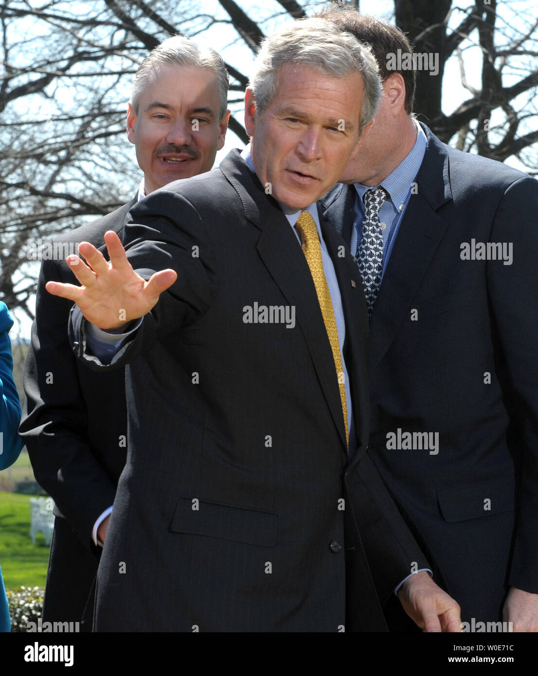 U.S. President George W. Bush departs after discussing The National ...