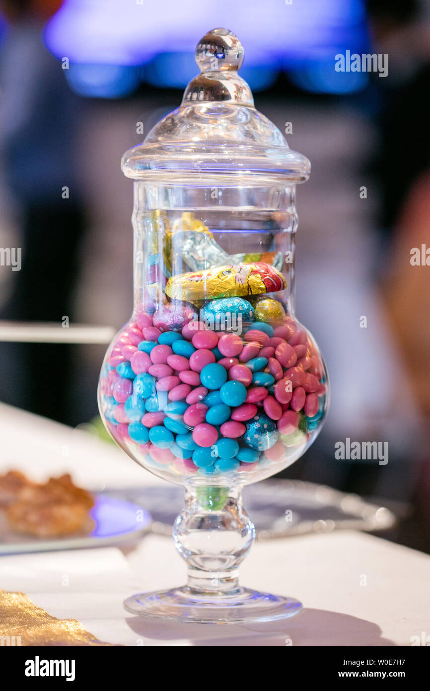 Colourful Gems Candy in a Jar Stock Photo - Alamy