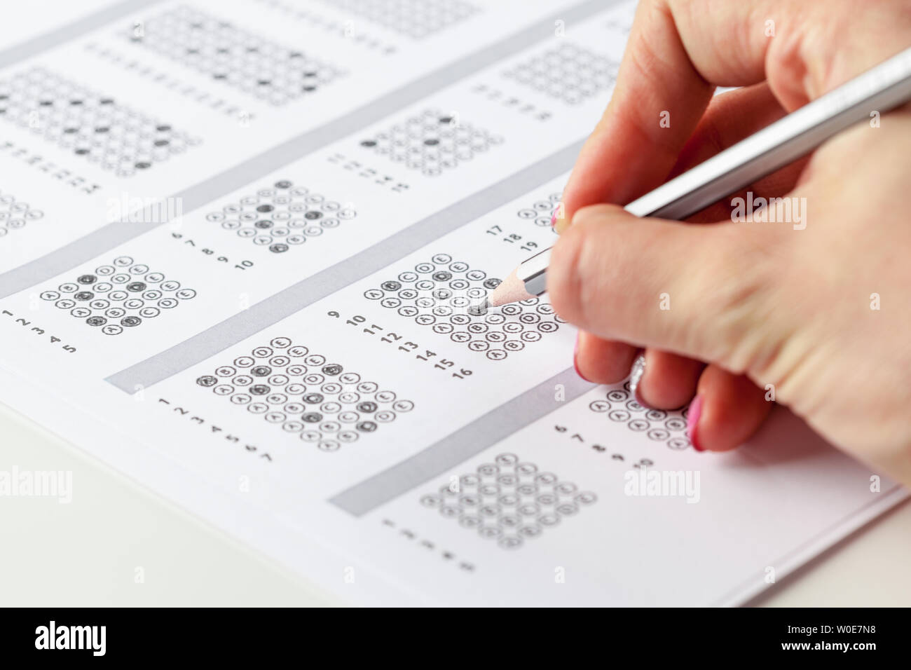 Test score sheet answers hi-res stock photography and images - Alamy
