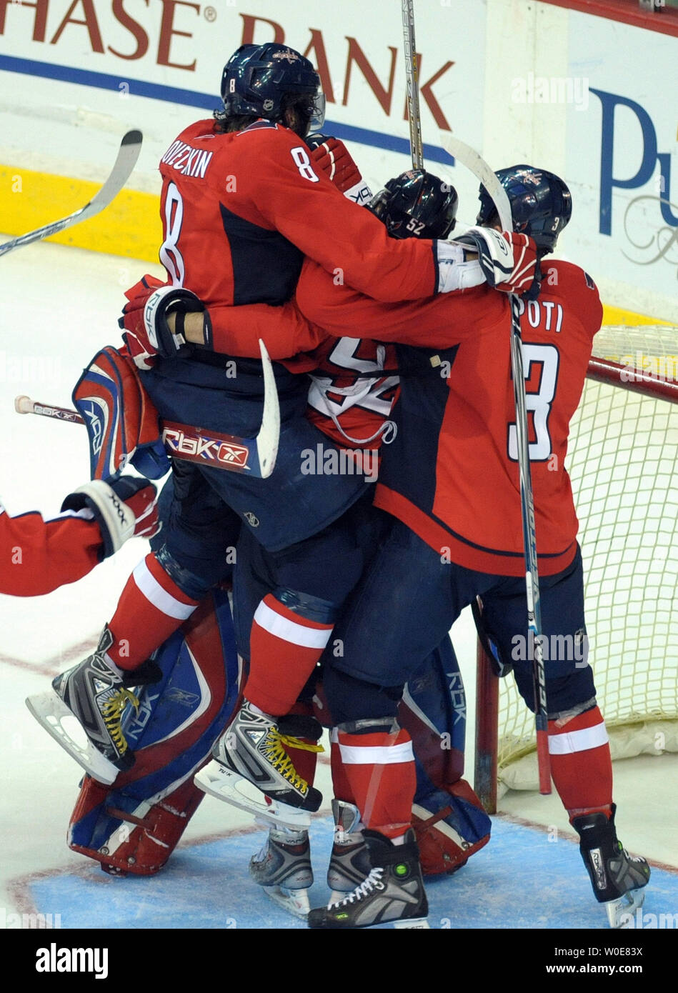 The Washington Capitals celebrate their 3-1 win over the Florida ...