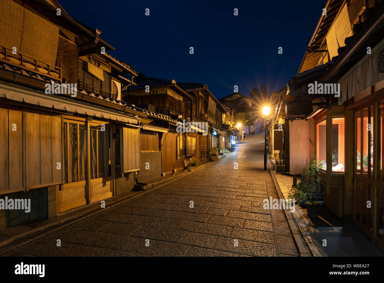 Beautiful traditional streetscape at dusk in Higashiyama district in ...