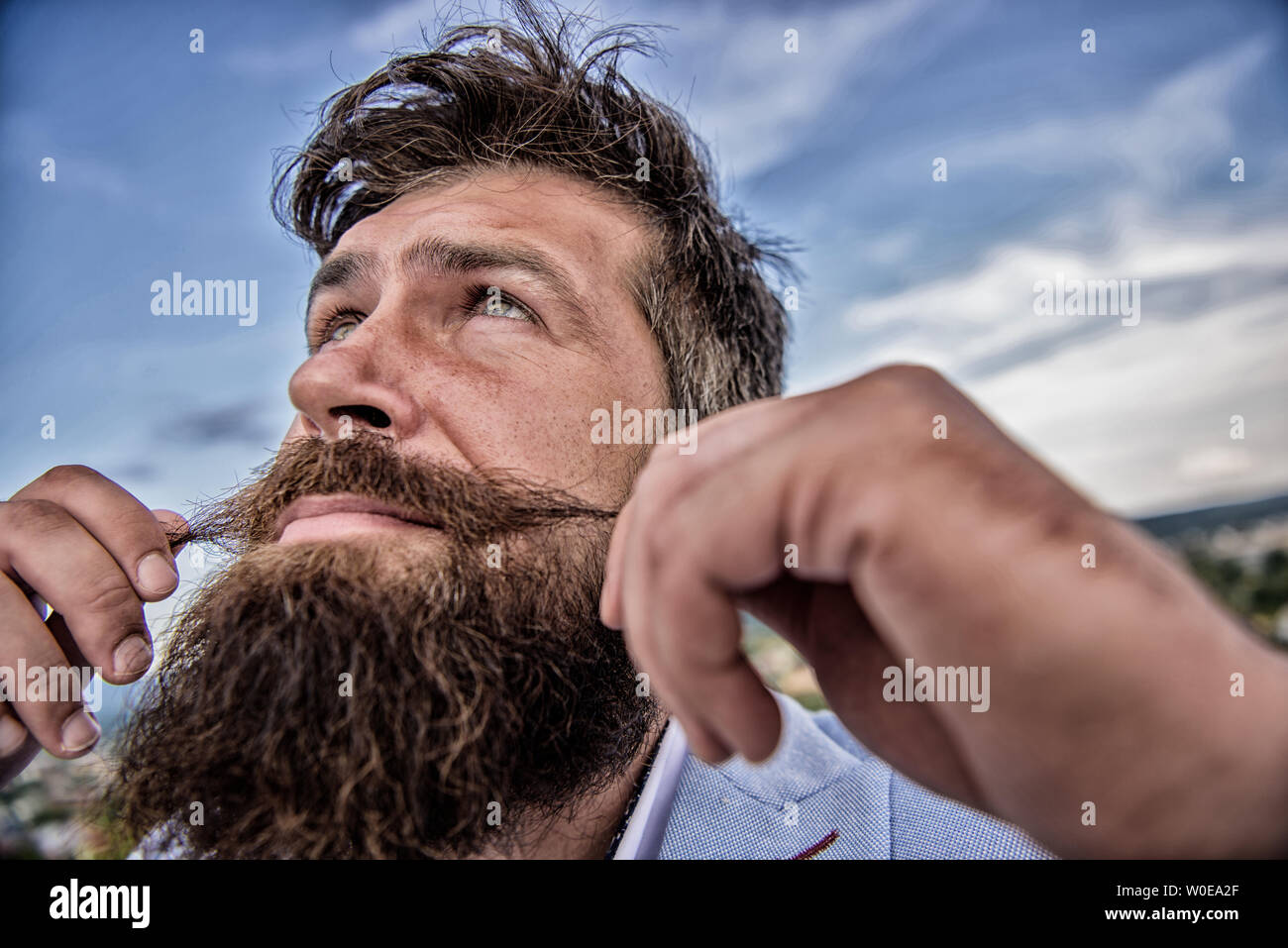 Ultimate moustache grooming guide. Hipster handsome attractive guy ...