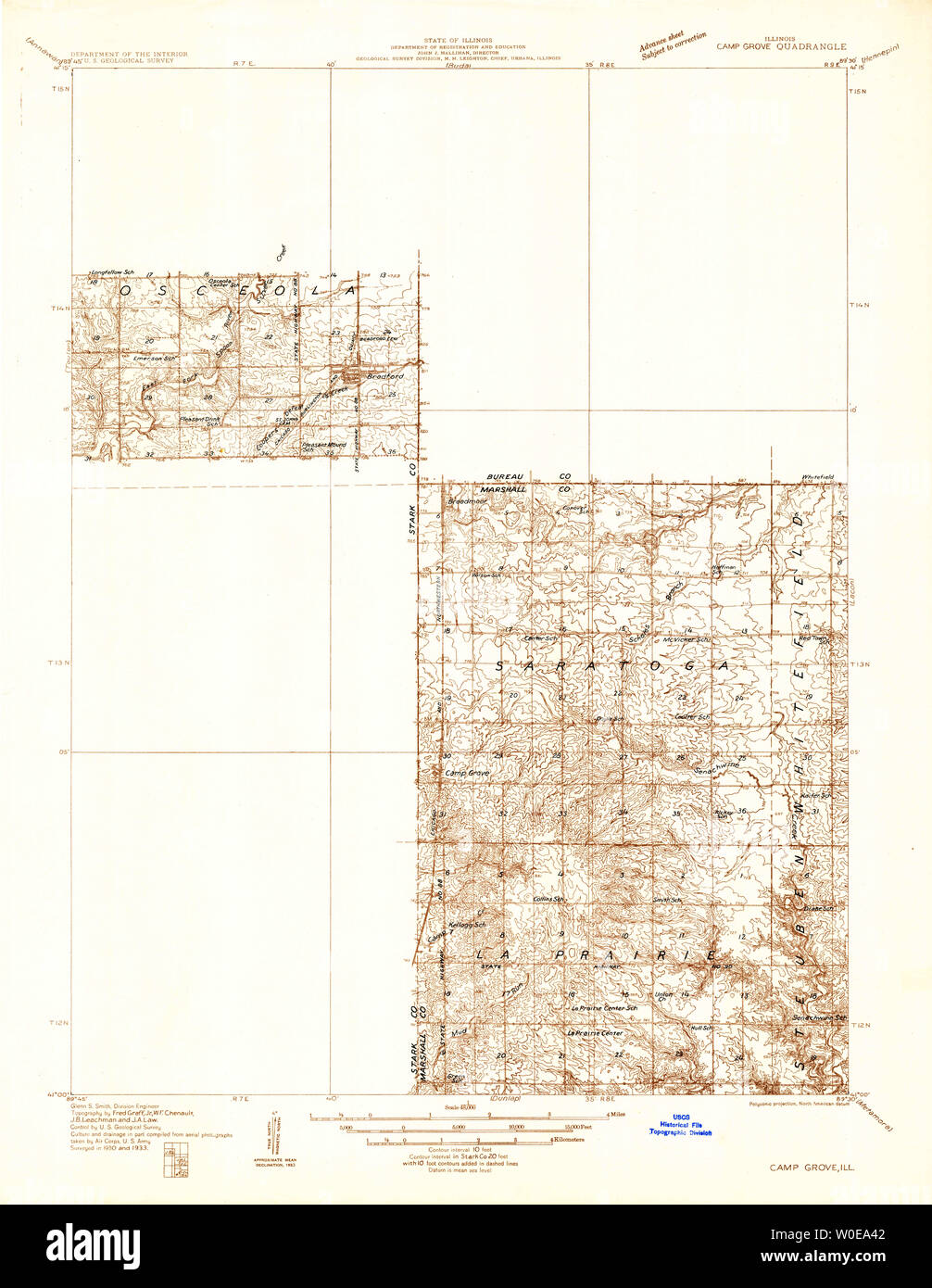 USGS TOPO Map Illinois IL Camp Grove 309153 1933 48000 Restoration ...