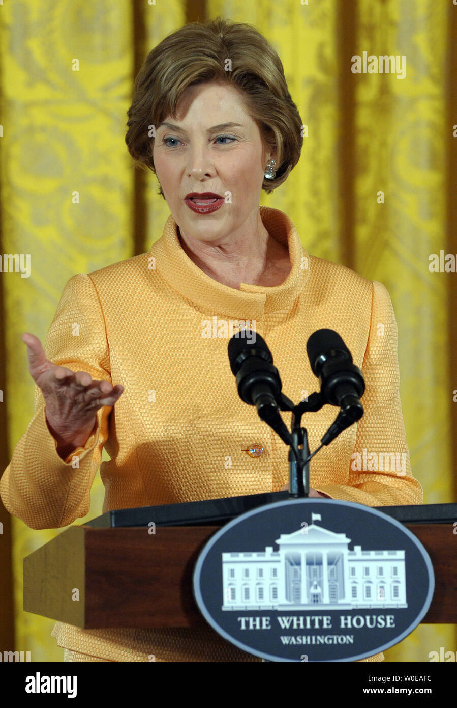 First Lady Laura Bush makes remarks at the Preserve America ...