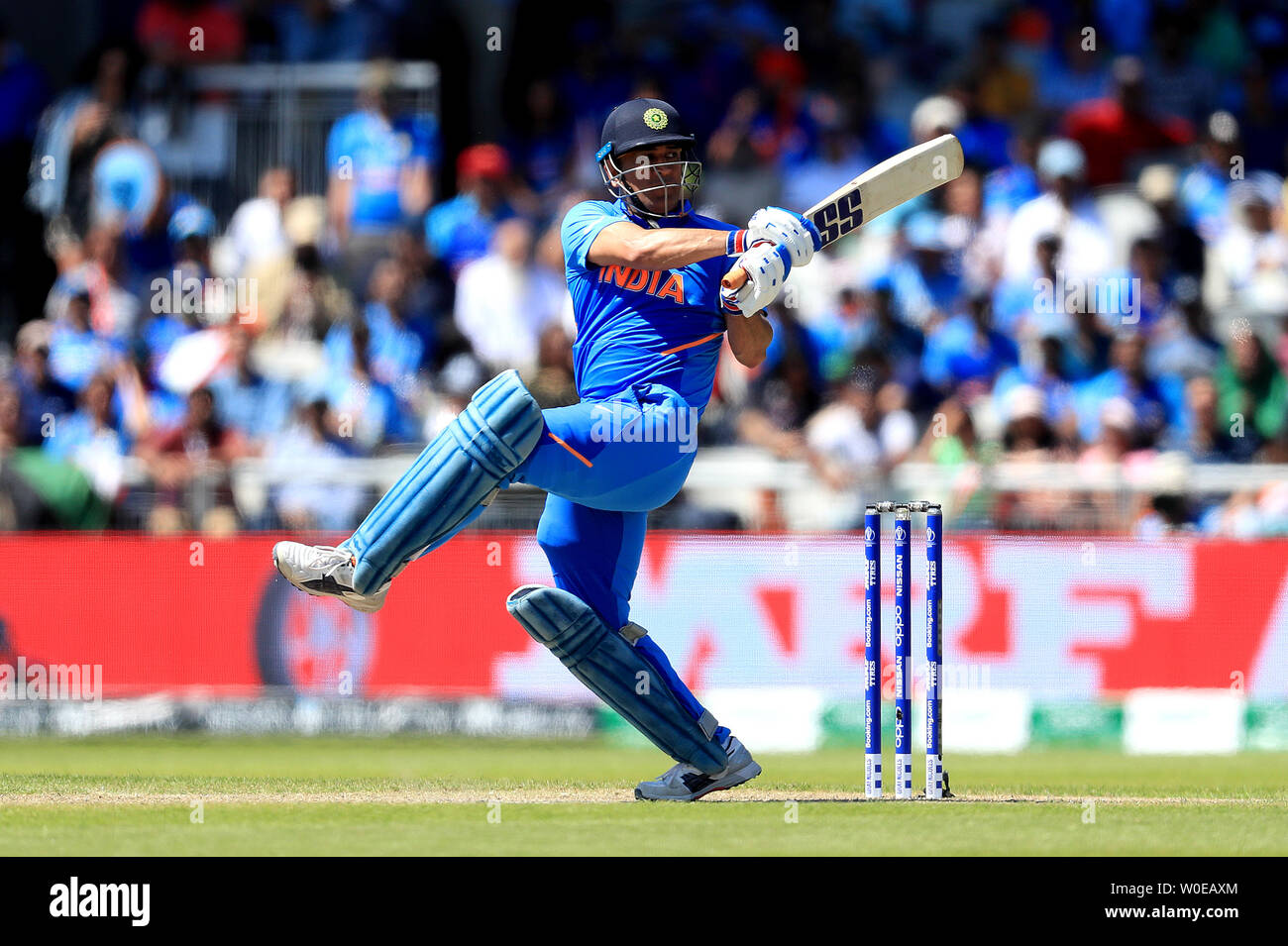 India's MS Dhoni in batting action during the ICC cricket World Cup ...
