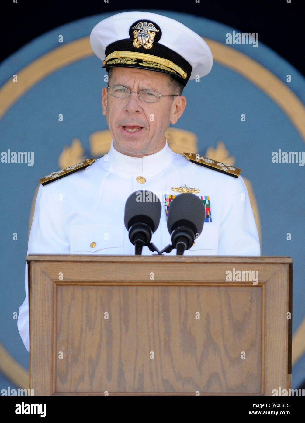 Chairman of the Joint Chiefs of Staff Admiral Michael Mullen delivers ...