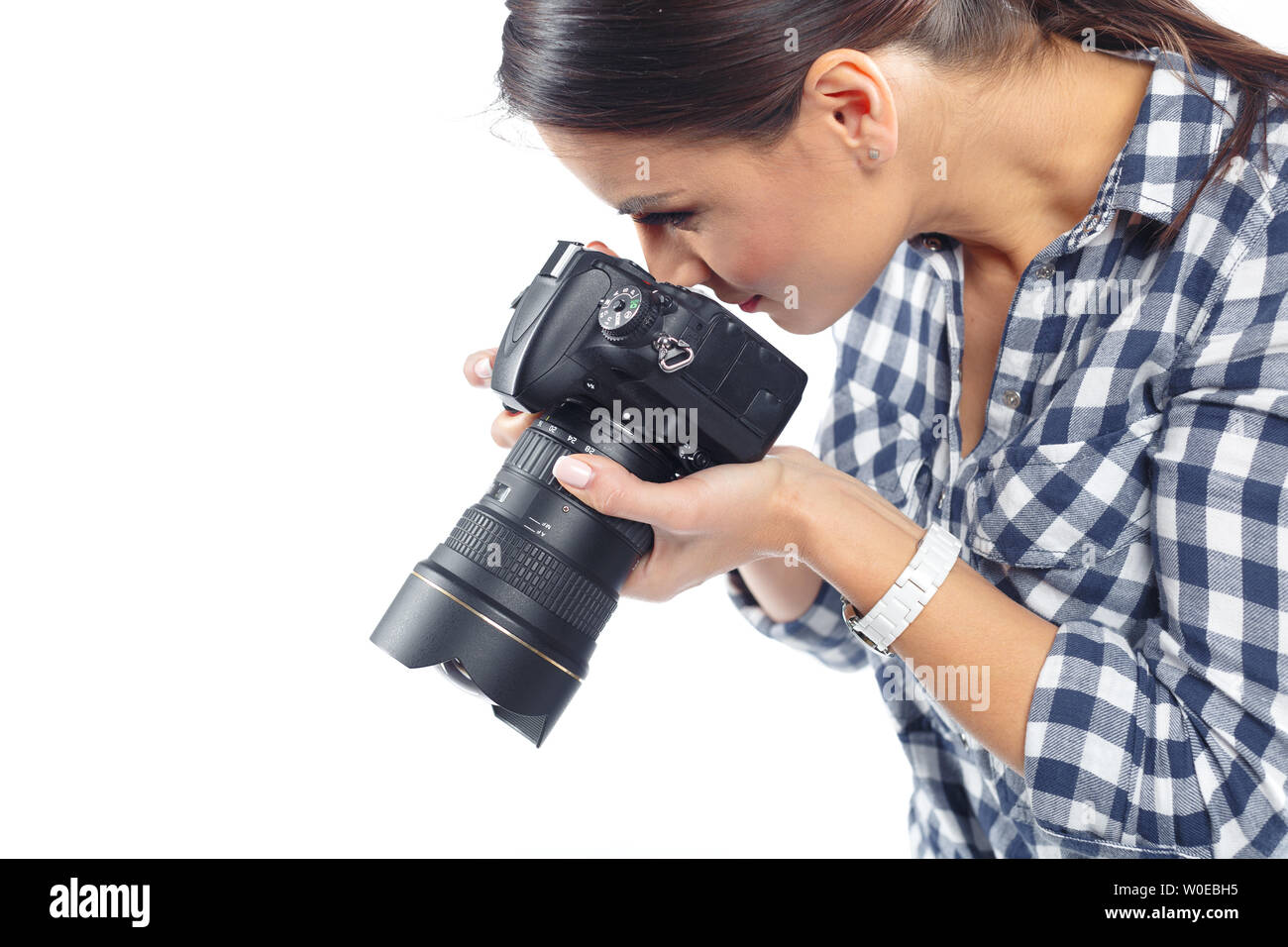 Woman photographer at work Stock Photo - Alamy