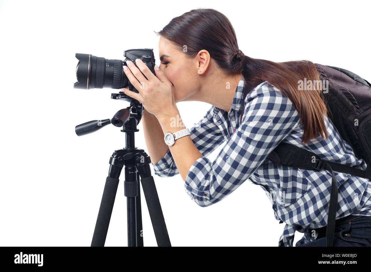 Woman photographer at work Stock Photo - Alamy