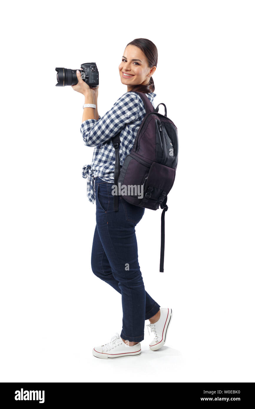 Woman photographer at work Stock Photo - Alamy