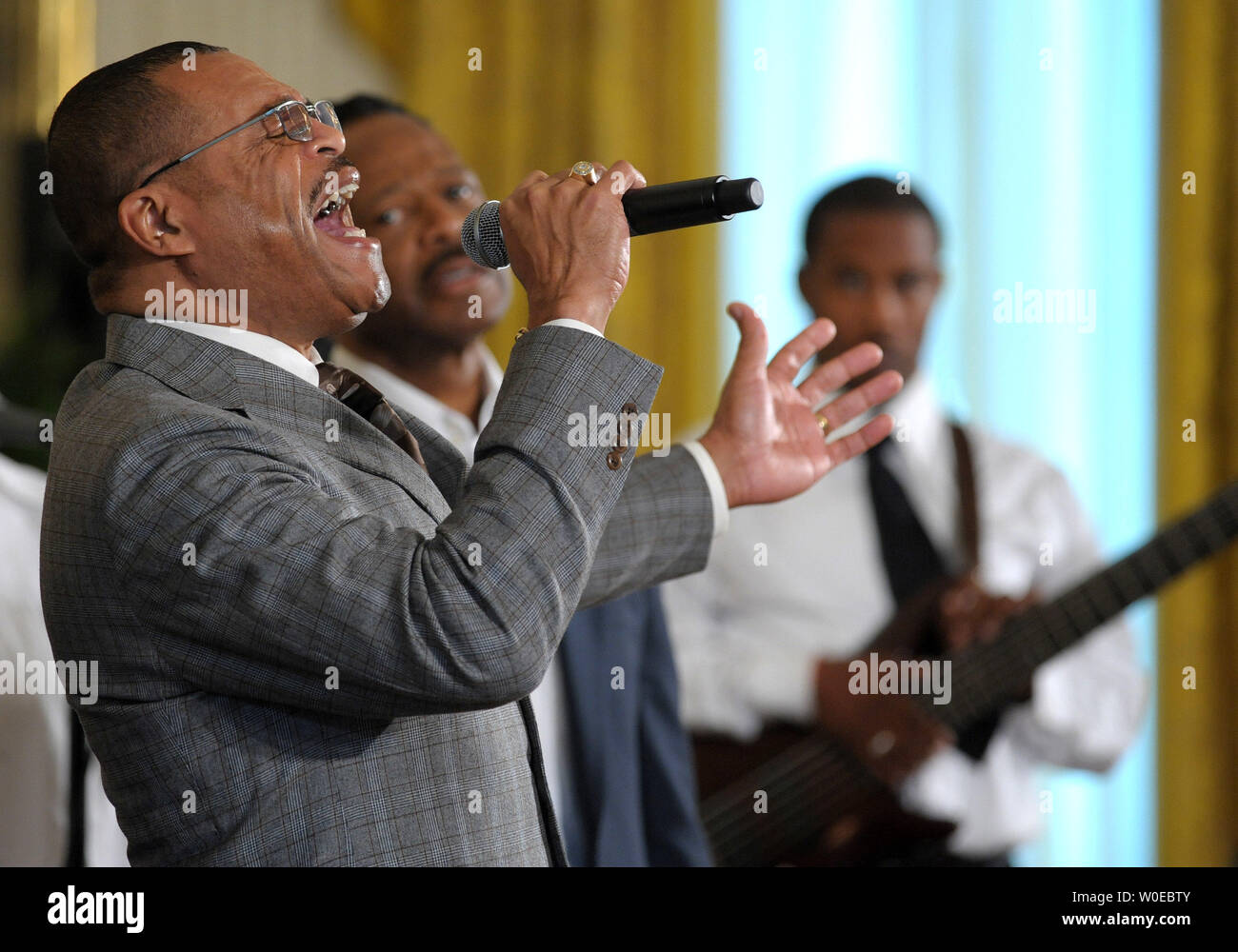 Walter Hawkins performs during a ceremony in Honor of Black Music Month ...
