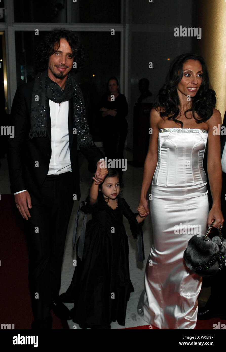 Chris Cornell (L), his wife Vicky Karayiannis and daughter Toni, age 4 ...
