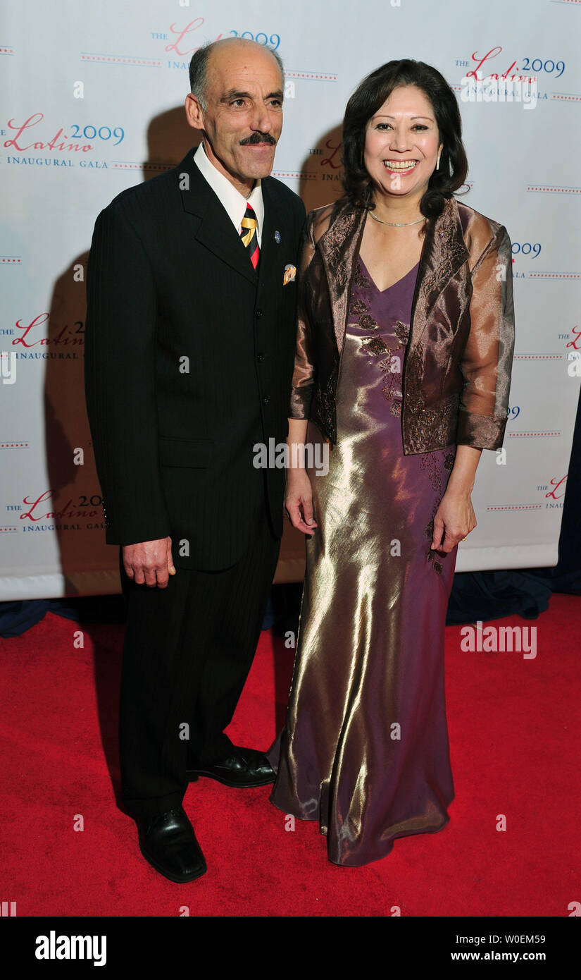 Secretary of Labor designate Hilda Solis and her husband Sam Sayyad ...