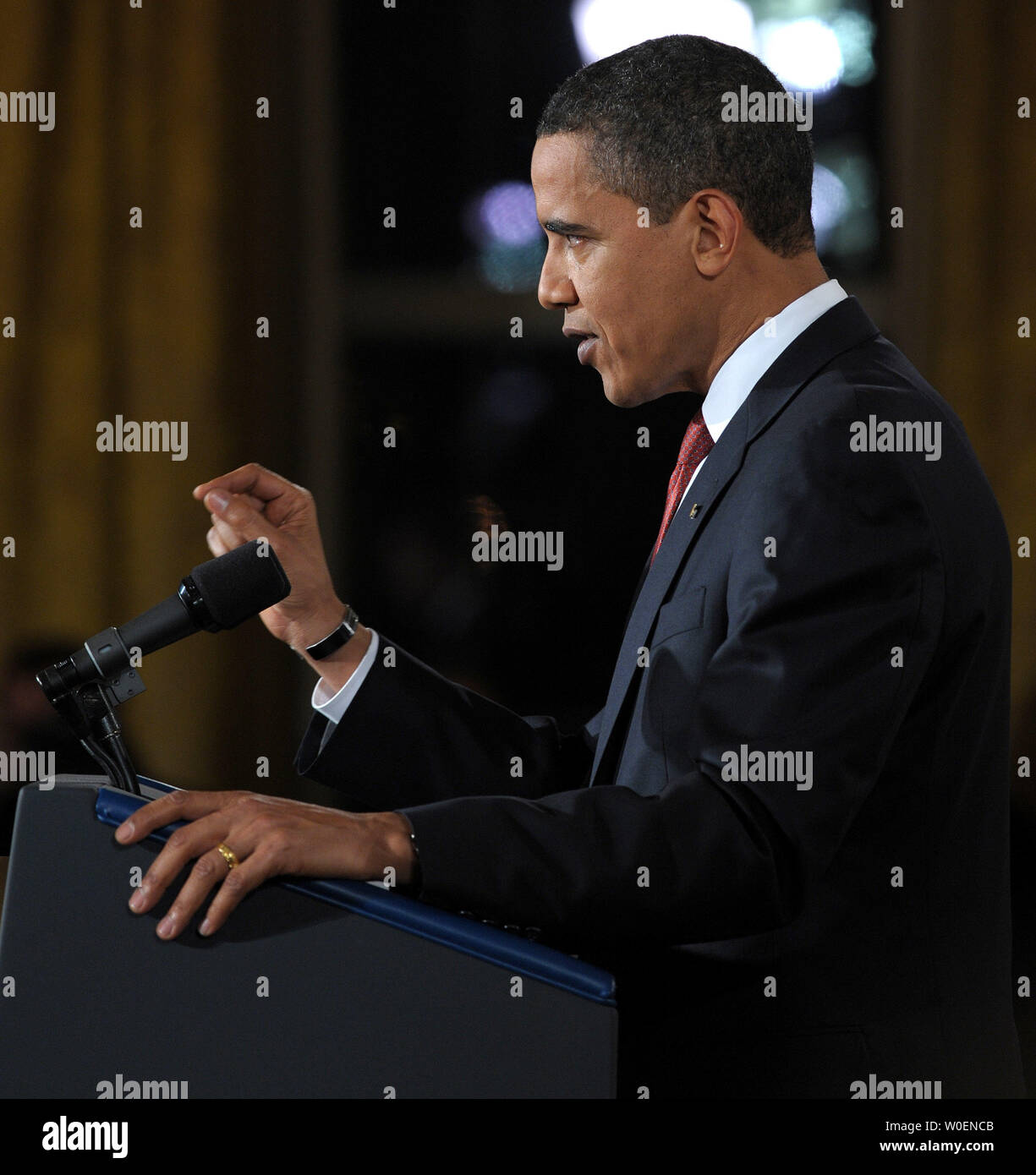 U.S. President Barack Obama answers questions from the media during his ...
