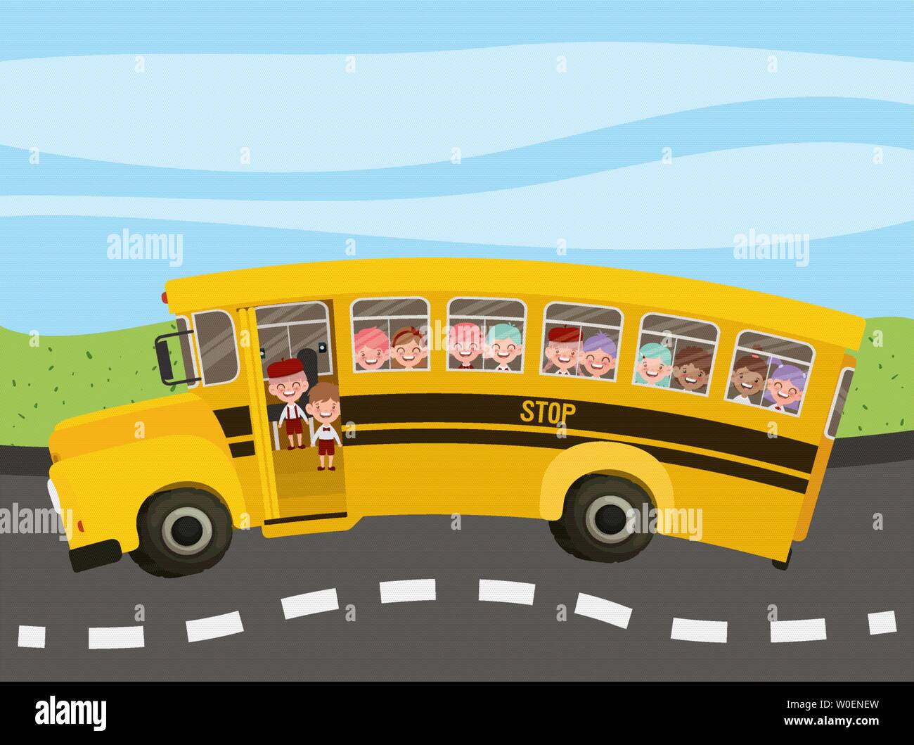 School Bus Inside Drawing