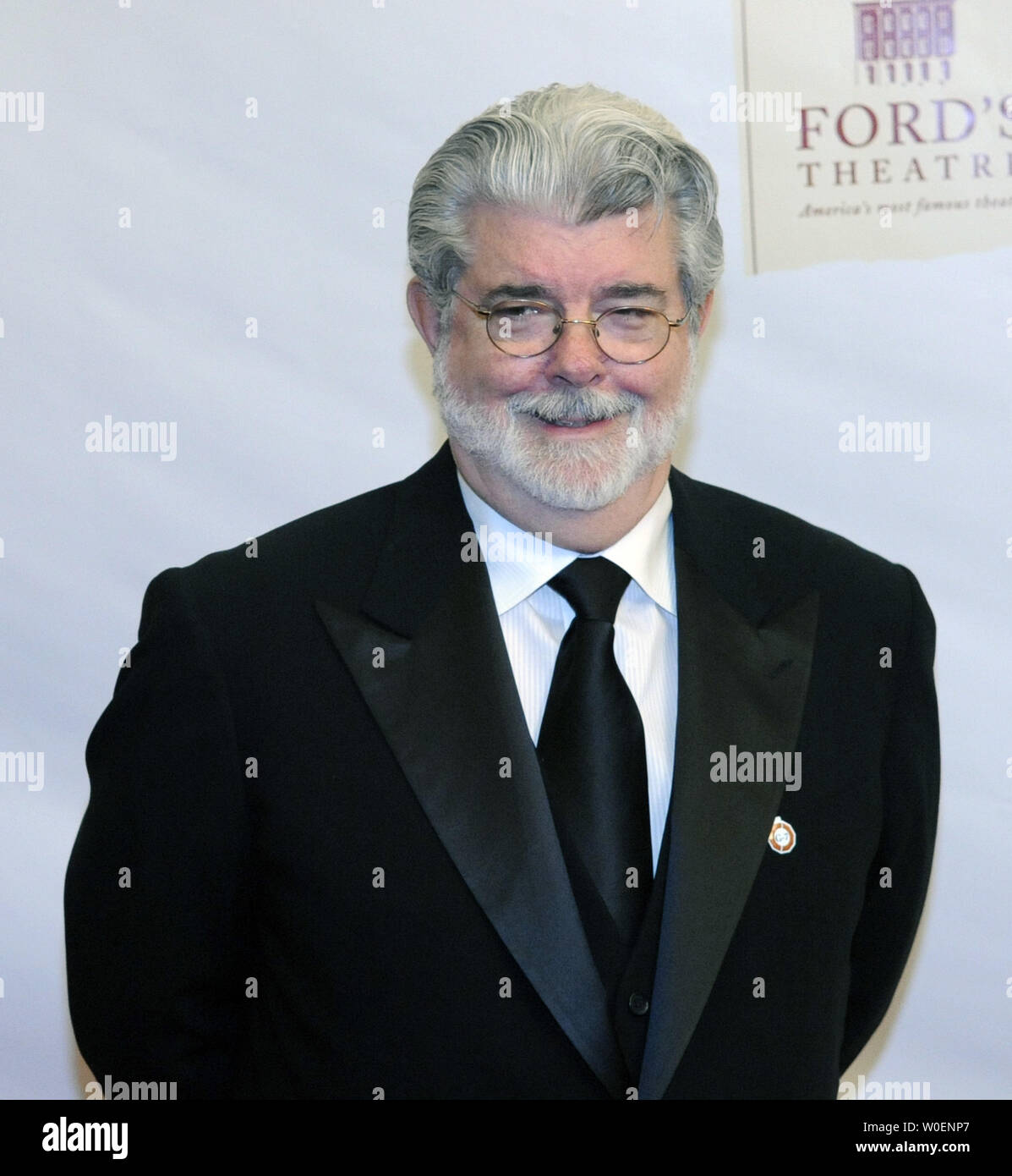 Filmmaker George Lucas arrives on the red carpet at the Ford's Theater ...