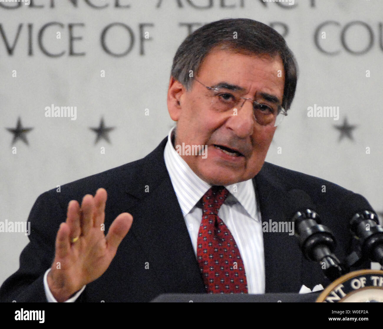 Leon Panetta speaks after he was sworn-in as the director of the ...