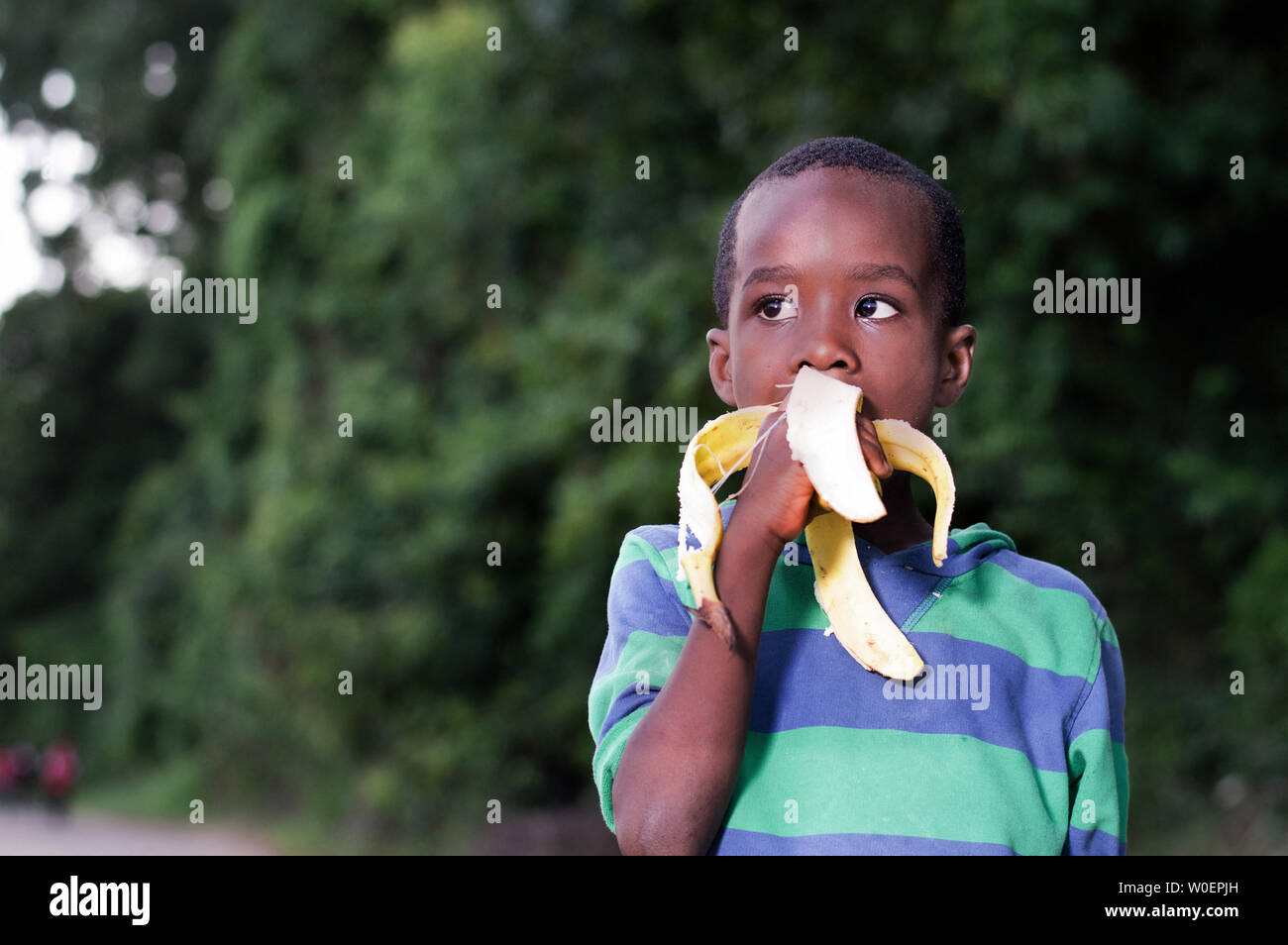 Boy eating a banana hi-res stock photography and images - Alamy