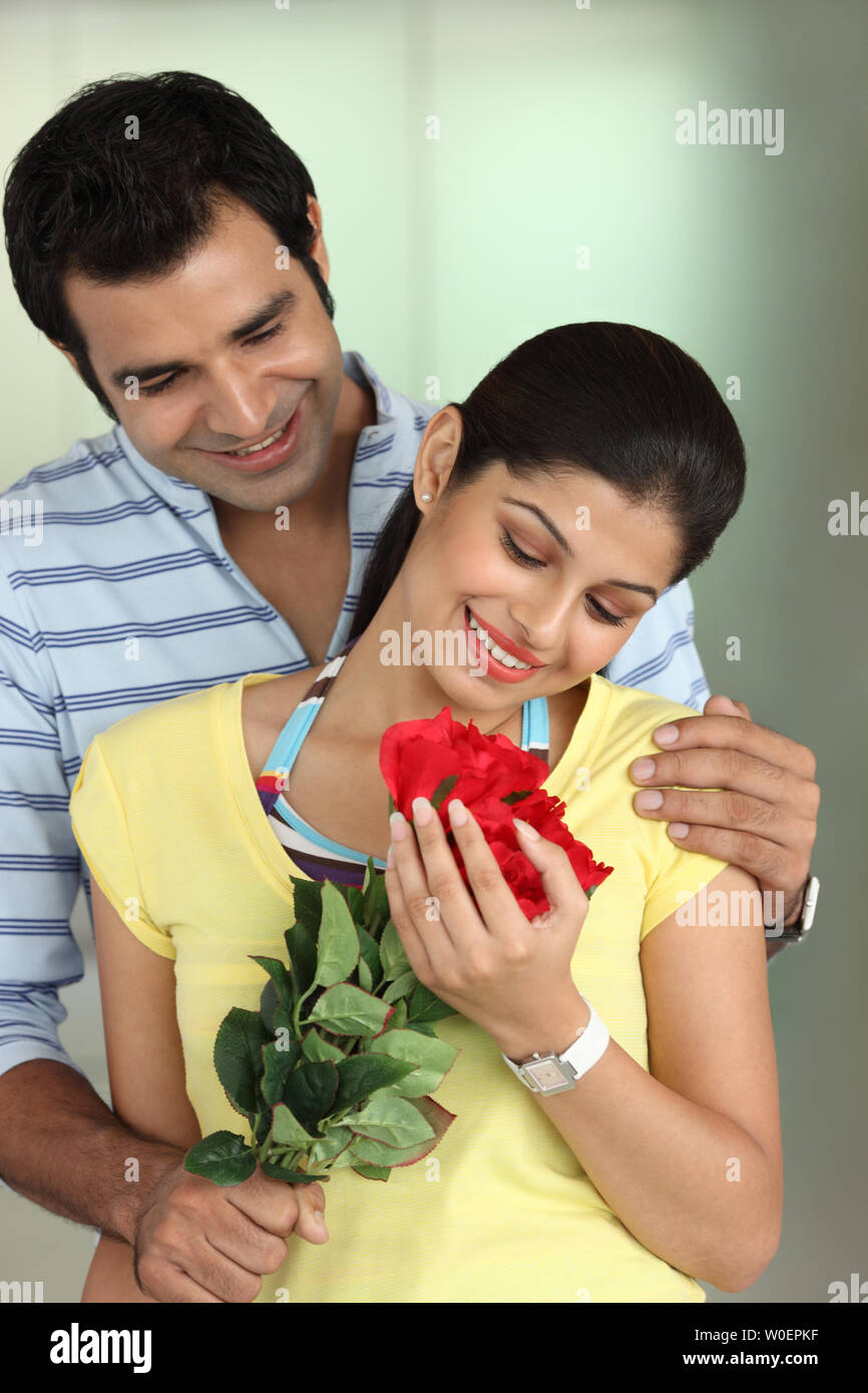 Excitement receiving flowers hi-res stock photography and images - Alamy