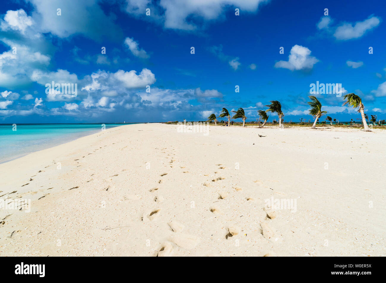On leeward, the deserted beach extends for around 17 miles, and it is ...