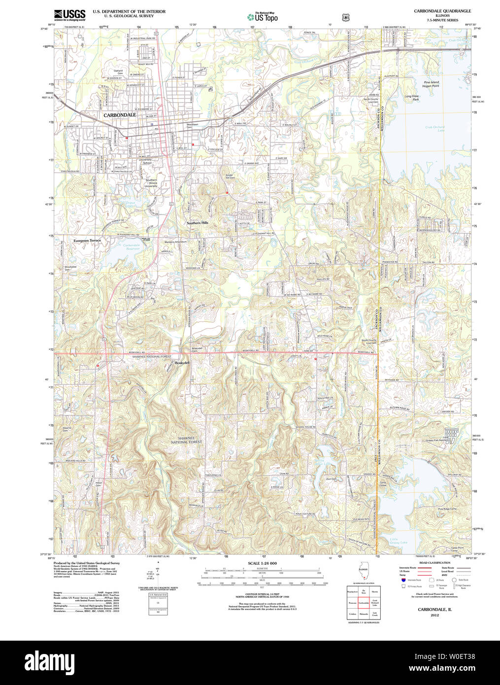 Carbondale map hi-res stock photography and images - Alamy