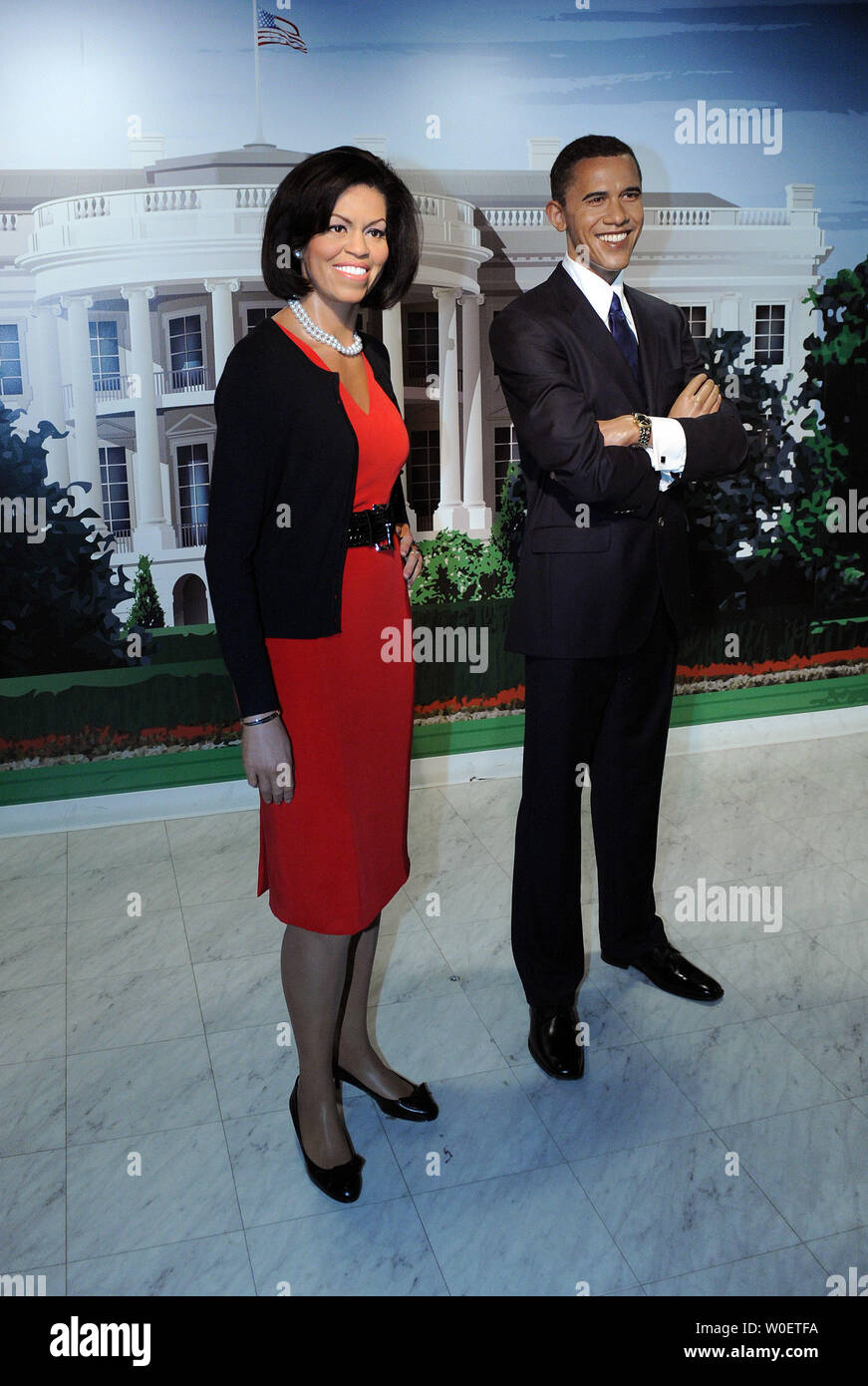 Wax figures of First Lady Michelle Obama and U.S. President Barack ...