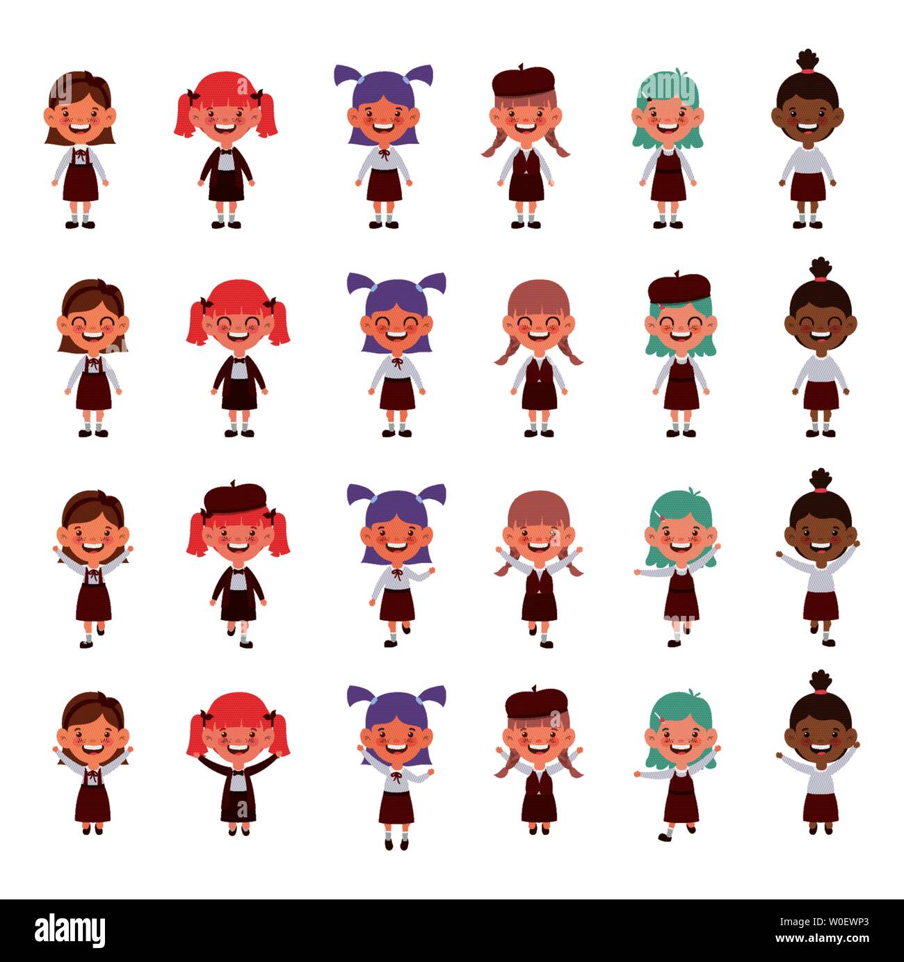 Cartoon schoolgirls Stock Vector Images - Alamy