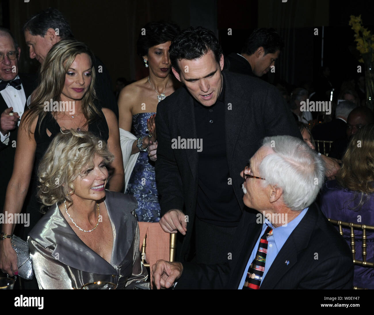 Actor Matt Dillon (C) greets Ted Turner (R) and Sally Ranney at the ...