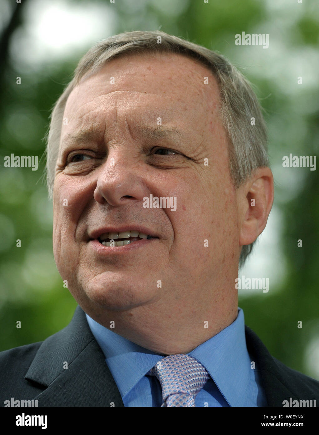 Sen. Richard Durbin, D-IL, speaks during a news conference to introduce ...