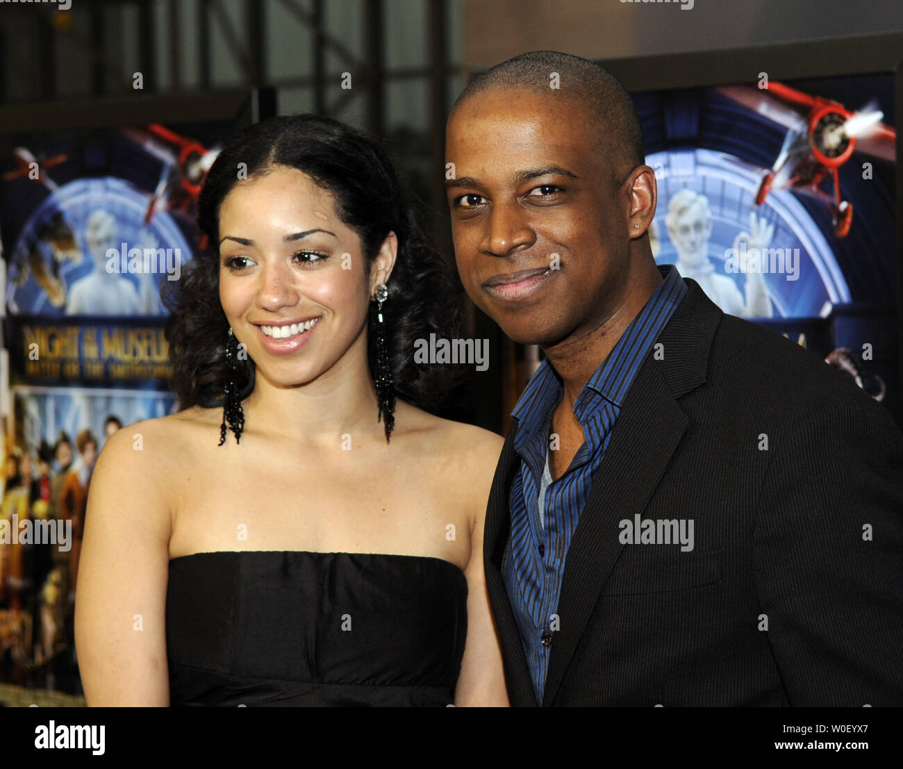 Keith Powell (L) and Jill Knox arrive for a screening of "Night at the ...