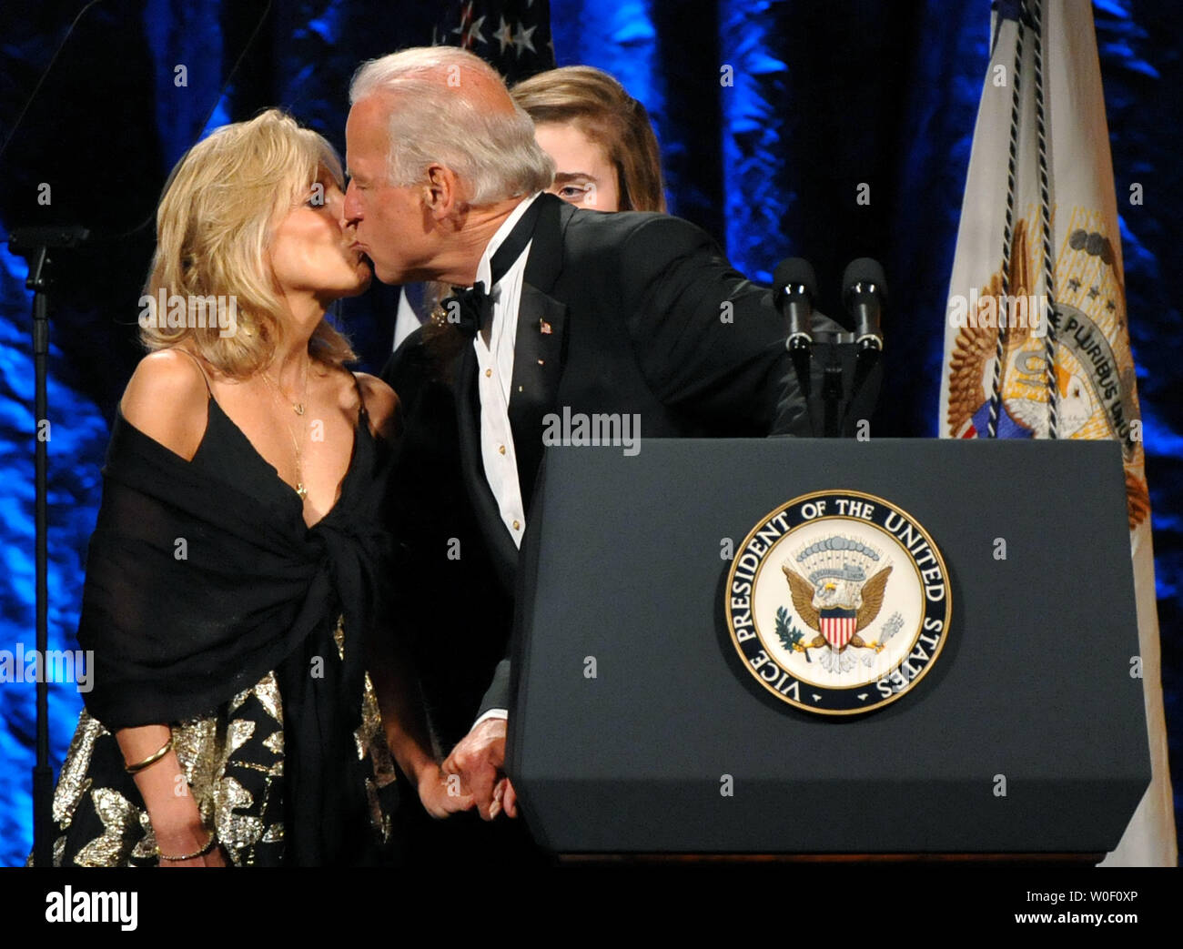 Vice President Joe Biden kisses his wife Jill prior receiving the 2009 ...
