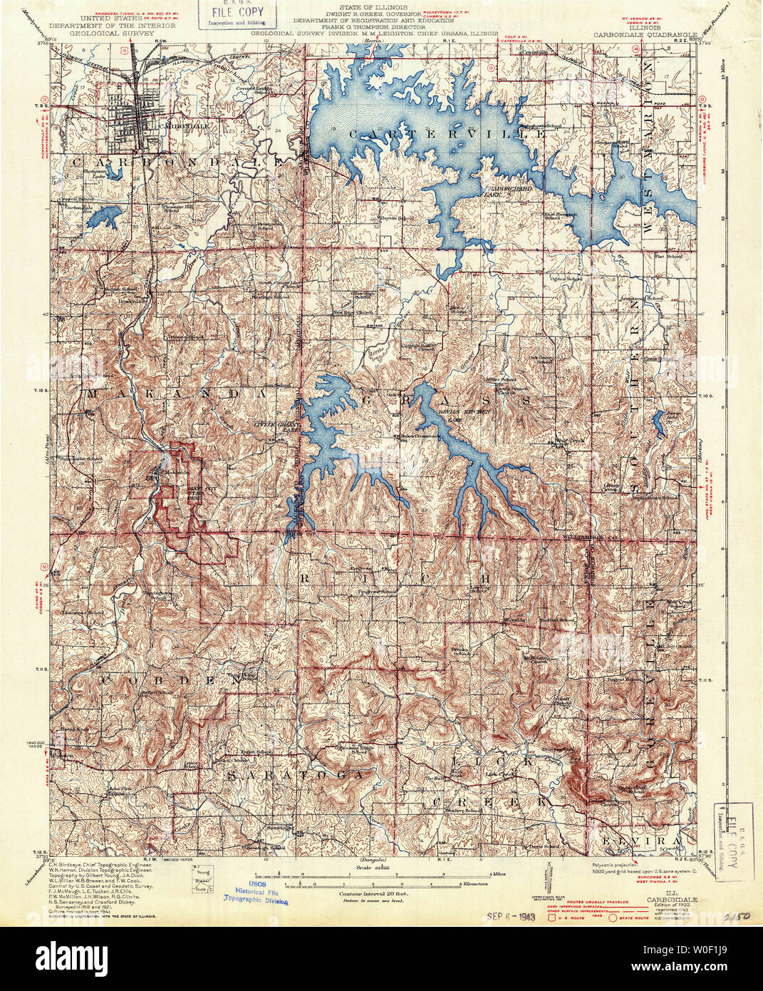 Carbondale map hi-res stock photography and images - Alamy