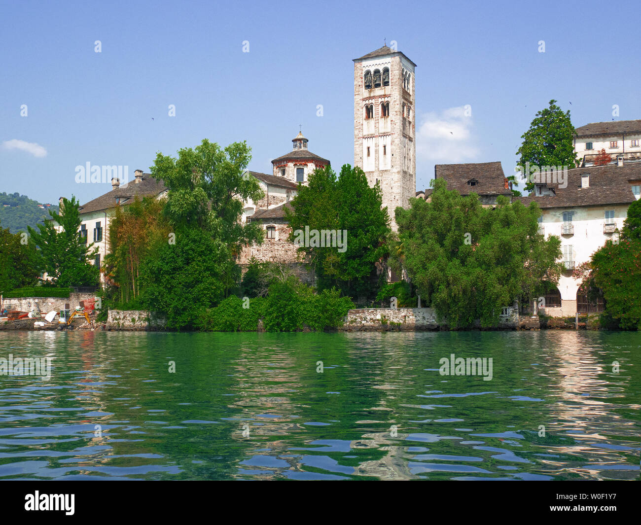 the ancient buildings of the island of San Giulio. Orta San Giulio ...