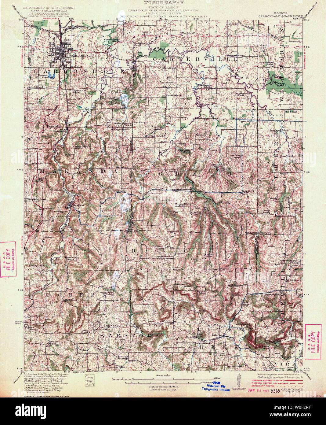 Carbondale map hi-res stock photography and images - Alamy