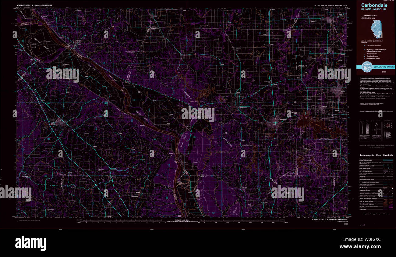 Carbondale illinois map hi-res stock photography and images - Alamy