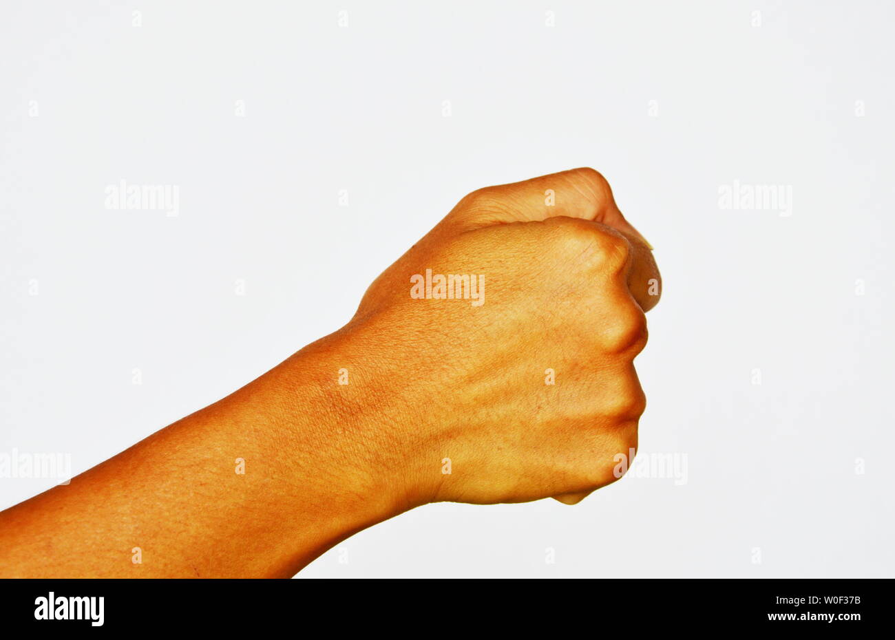 hand make fist or zero on white background Stock Photo - Alamy