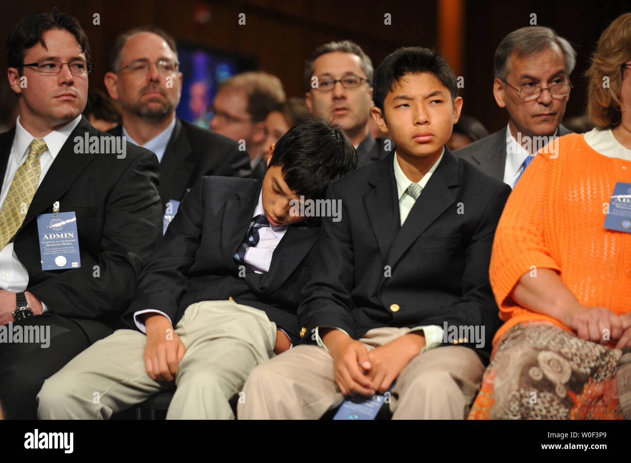 Supreme Court nominee Judge Sonia Sotomayor's nephews Conner (L) and ...