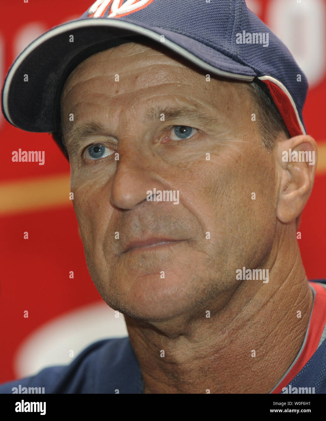 Washington Nationals Manager Jim Riggleman speaks at a press conference ...