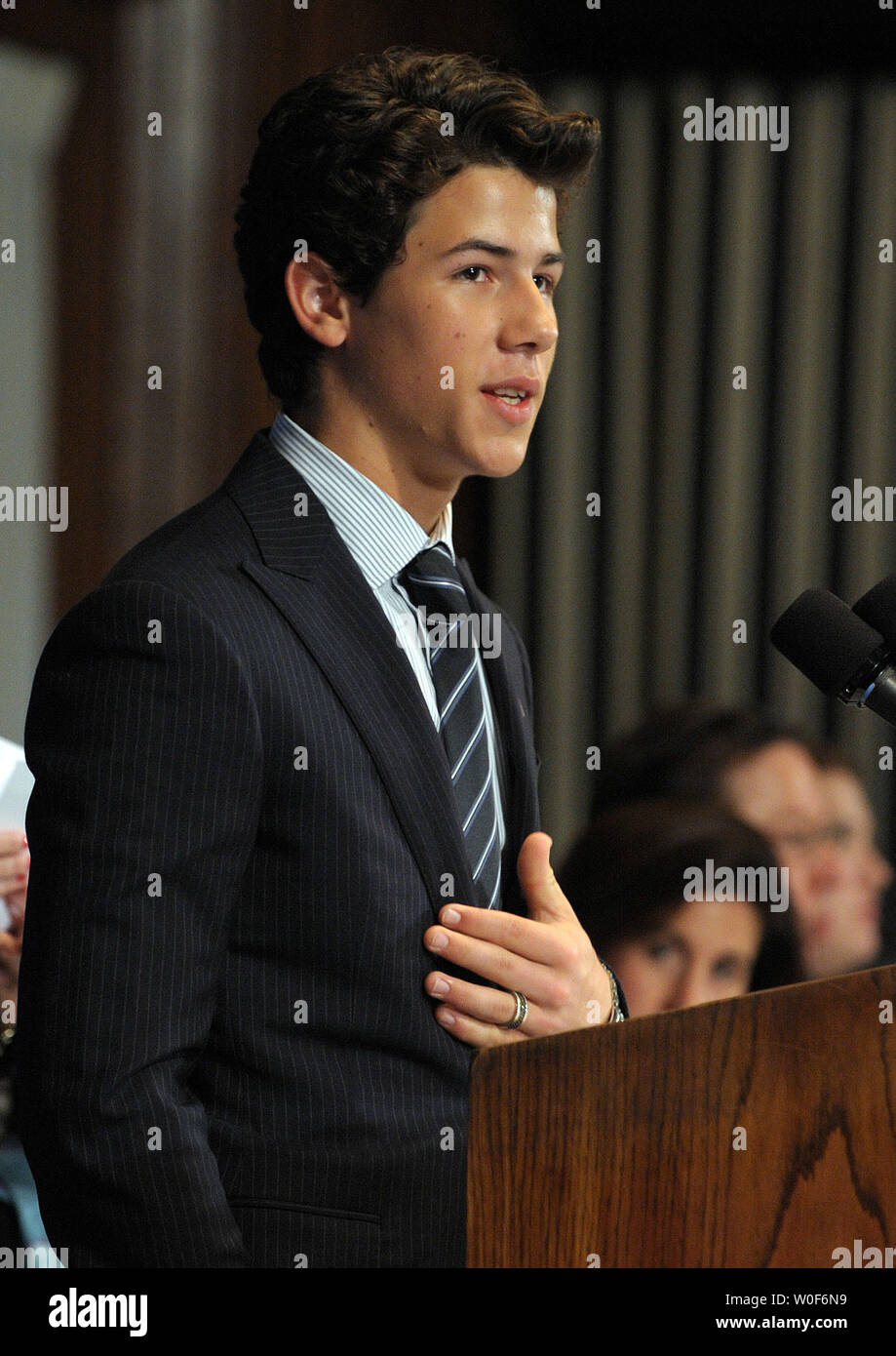 Nick Jonas, singer, songwriter and member of the Jonas Brothers band ...