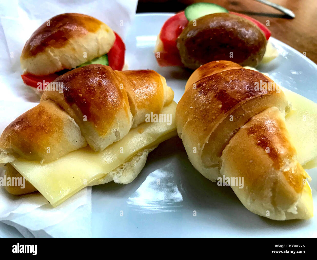 Different Types of Croissants Breakfast Snack Stock Photo - Alamy